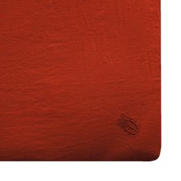 Zoeppritz Bettlaken Stay 160x200x30 orange - rust 100% Leinen