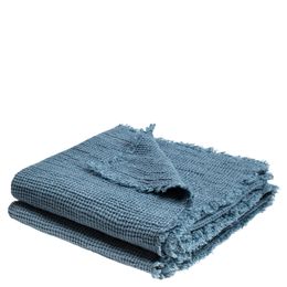 Zoeppritz Decken Honeybee 170x230 blau - denim 100% Leinen
