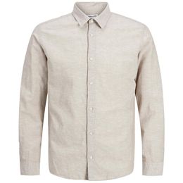 Jack & Jones Gro&szlig;e Gr&ouml;&szlig;en Jack&Jones Freizeithemd mit Leinen Farbe beige Gr&ouml;&szlig;e: 3XL