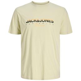 Jack & Jones Herren Gro&szlig;e Gr&ouml;&szlig;en | Jack&Jones T-Shirt mit Label-Print Farbe cremewei&szlig; Gr&ouml;&szlig;e: 4XL