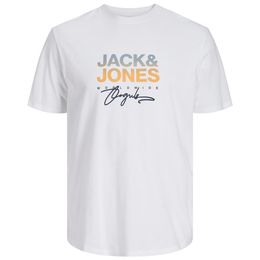 Jack & Jones Gro&szlig;e Gr&ouml;&szlig;en Jack&Jones T-Shirt mit Label-Print Farbe wei&szlig; Gr&ouml;&szlig;e: 3XL