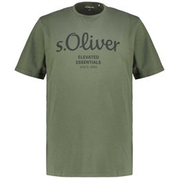 Gro&szlig;e Gr&ouml;&szlig;en s.Oliver T-Shirt mit Label-Print Farbe oliv Gr&ouml;&szlig;e: 4XL
