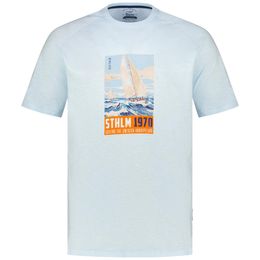 Große Größen Hajo T-Shirt mit Motiv-Print Farbe hellblau Größe: 3XL