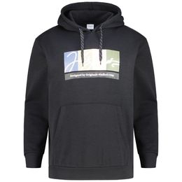 Jack & Jones Große Größen Jack&Jones Hoodie mit Label-Print Farbe schwarz Größe: 5XL