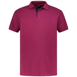 Große Größen ADAMO Poloshirt mit Kontrastdetails Farbe beere Größe: 3XL