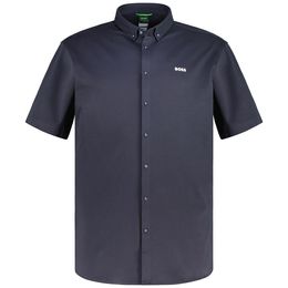 Große Größen BOSS Freizeithemd aus Stretch-Jersey Farbe dunkelblau Größe: 5XL