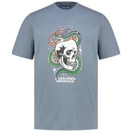 Jack & Jones Große Größen Jack&Jones T-Shirt mit Motiv-Print Farbe grau Größe: 3XL