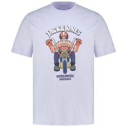 Jack & Jones Große Größen Jack&Jones T-Shirt mit Motiv-Print Farbe flieder Größe: 5XL