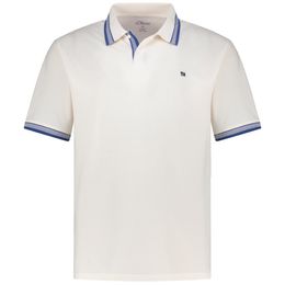 Große Größen s.Oliver Poloshirt mit Kontrastdetails Farbe weiß Größe: 3XL