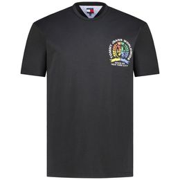 Große Größen Tommy Jeans T-Shirt mit Label-Stickerei Farbe schwarz Größe: 3XL
