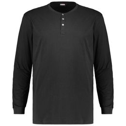 Gro&szlig;e Gr&ouml;&szlig;en ADAMO Longsleeve mit Serafinokragen Farbe schwarz Gr&ouml;&szlig;e: 6XL