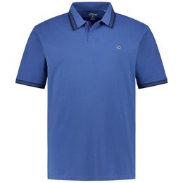Große Größen s.Oliver Poloshirt mit Kontrastdetails Farbe blau Größe: 3XL