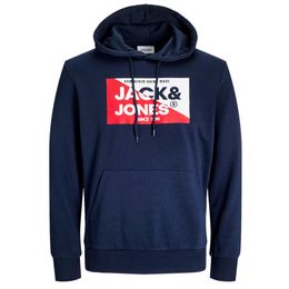 Jack & Jones Gro&szlig;e Gr&ouml;&szlig;en Jack&Jones Hoodie mit Label-Print Farbe blau Gr&ouml;&szlig;e: 3XL