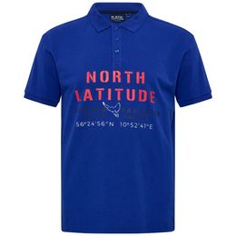 Gro&szlig;e Gr&ouml;&szlig;en North Poloshirt mit Label-Print Farbe blau Gr&ouml;&szlig;e: 4XL