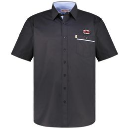 Große Größen Kamro Freizeithemd aus Baumwolle Farbe schwarz Größe: 4XL