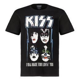 Große Größen HANGOWEAR T-Shirt mit Kiss Print Farbe schwarz Größe: 3XL