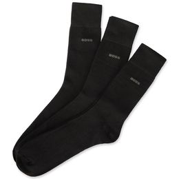 Gro&szlig;e Gr&ouml;&szlig;en BOSS 3er-Pack Socken mit eingestricktem Logo Farbe schwarz Gr&ouml;&szlig;e: 43-46