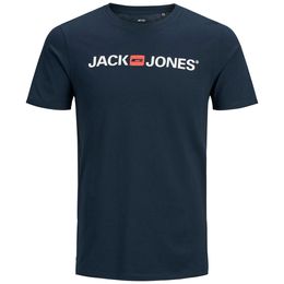 Jack & Jones Gro&szlig;e Gr&ouml;&szlig;en Jack&Jones T-Shirt mit Label-Print Farbe blau Gr&ouml;&szlig;e: 5XL