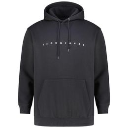 Jack & Jones Große Größen Jack&Jones Hoodie mit Label-Print Farbe schwarz Größe: 3XL