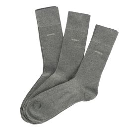 Gro&szlig;e Gr&ouml;&szlig;en BOSS 3er-Pack Socken mit eingestricktem Logo Farbe mittelgrau Gr&ouml;&szlig;e: 43-46