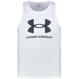 Große Größen Under Armour Tanktop mit Label-Print Farbe weiß Größe: 3XL