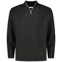 Jack & Jones Große Größen Jack&Jones Strickpullover mit Troyer-Kragen Farbe schwarz Größe: 5XL