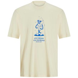 Jack & Jones Große Größen Jack&Jones T-Shirt mit Motiv-Print Farbe cremeweiß Größe: 4XL