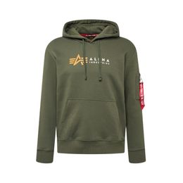 Alpha Industries Sweatshirt male size XXXL Olive / Light orange / Red / White