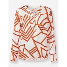 Heine Bluse Damen Gr&ouml;&szlig;e XL marine / orange / wei&szlig;