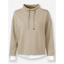 Heine Sweatshirt Damen Gr&ouml;&szlig;e M hellbraun / wei&szlig;