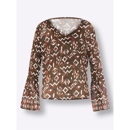 Heine Bluse Damen Gr&ouml;&szlig;e M braun / cognac / wei&szlig;