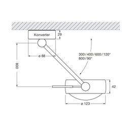 Occhio Sento E LED Soffitto Singolo Up Deckenleuchte 80 cm, Chrom/Wei&szlig; glanz - Set