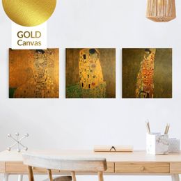 Bilderwelten Leinwandbild originell modern Kunstdruck gold - Gustav Klimt - Portraits - Wandbild XXL Wohnzimmer Schlafzimmer
