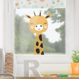 Bilderwelten Fensterfolie Tiere Illustration Sichtschutz gelb - Baby Giraffe - Giraffen Kinderzimmer Baby M&auml;dchen Jungen