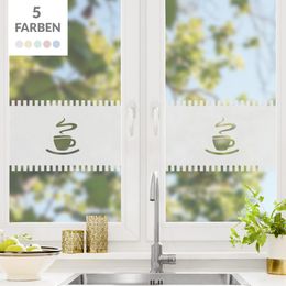 Bilderwelten Fensterfolie Kulinarisch modern Sichtschutz weiss - No.UL10 Gardine Tasse I - Deko K&uuml;che