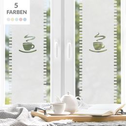Bilderwelten Fensterfolie Kulinarisch modern Sichtschutz weiss - No.UL10 Gardine Tasse II - Deko K&uuml;che