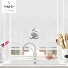 Bilderwelten Fensterfolie Kulinarisch modern Sichtschutz weiss - No.UL10 Tasse Rollo III - Deko K&uuml;che