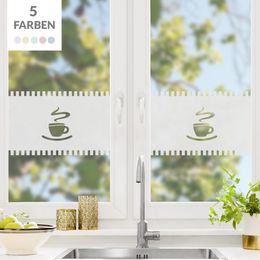 Bilderwelten Fensterfolie Kulinarisch modern Sichtschutz weiss - No.UL10 Gardine Tasse I - Deko K&uuml;che