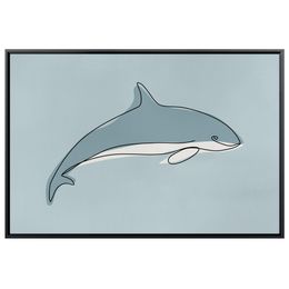 Leinwandbild Delfin Line Art