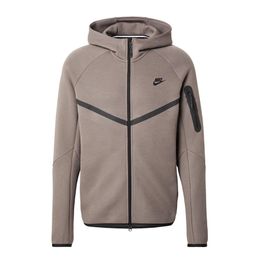 Nike Sportswear Sweatjacke 'Tech Fleece' Herren Größe L taupe / schwarz