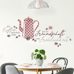 Bilderwelten Wandtattoo Kulinarisch modern selbstklebend rosa - Wo Kaffee serviert wird - Kaffee K&uuml;che