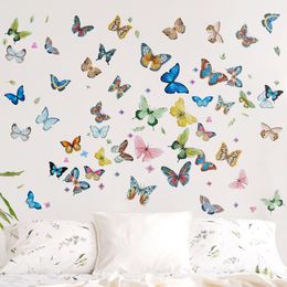 Bilderwelten Wandtattoo Tiere Illustration Aquarell Wandaufkleber - Schmetterlinge Aquarell XXL Set - Schmetterlinge Kinderzimmer Baby M&auml;dchen Jungen