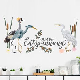 Bilderwelten Wandtattoo Tiere Illustration Aquarell bunt - Raum der Entspannung - Gr&auml;ser Wohnzimmer Schlafzimmer