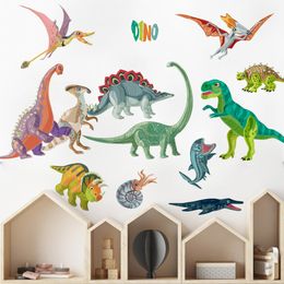Bilderwelten Wandtattoo Tiere Illustration selbstklebend bunt - Buntes Dinosaurier Set - Dinosaurier Kinderzimmer Baby M&auml;dchen Jungen