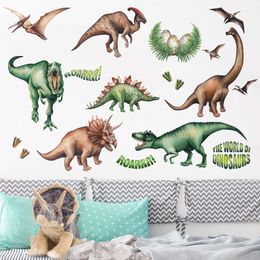 Bilderwelten Wandtattoo Tiere Illustration selbstklebend gr&uuml;n - Die Welt der Dinosaurier - Dinosaurier Kinderzimmer Baby M&auml;dchen Jungen