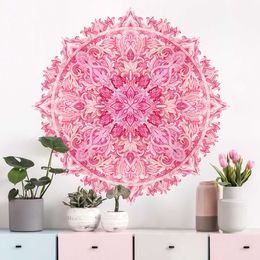 Bilderwelten Wandtattoo modern Aquarell pink - Mandala handgemalt aquarell pink - Ornamente Wohnzimmer Schlafzimmer