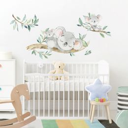 Bilderwelten Wandtattoo Tiere Illustration selbstklebend grau - Schlafende Koalas - Koala Kinderzimmer Baby M&auml;dchen Jungen