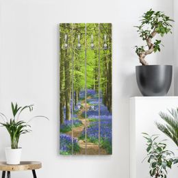 Bilderwelten Wandgarderobe gr&uuml;n Wald modern 3D-Effekt - Wanderweg in Hertfordshire - B&auml;ume Garderobenpaneel Flur