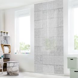 Bilderwelten Schiebegardine Set Beton Ziegeloptik grau