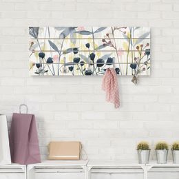 Bilderwelten Wandgarderobe Holzpalette Wildblumen Aquarell II